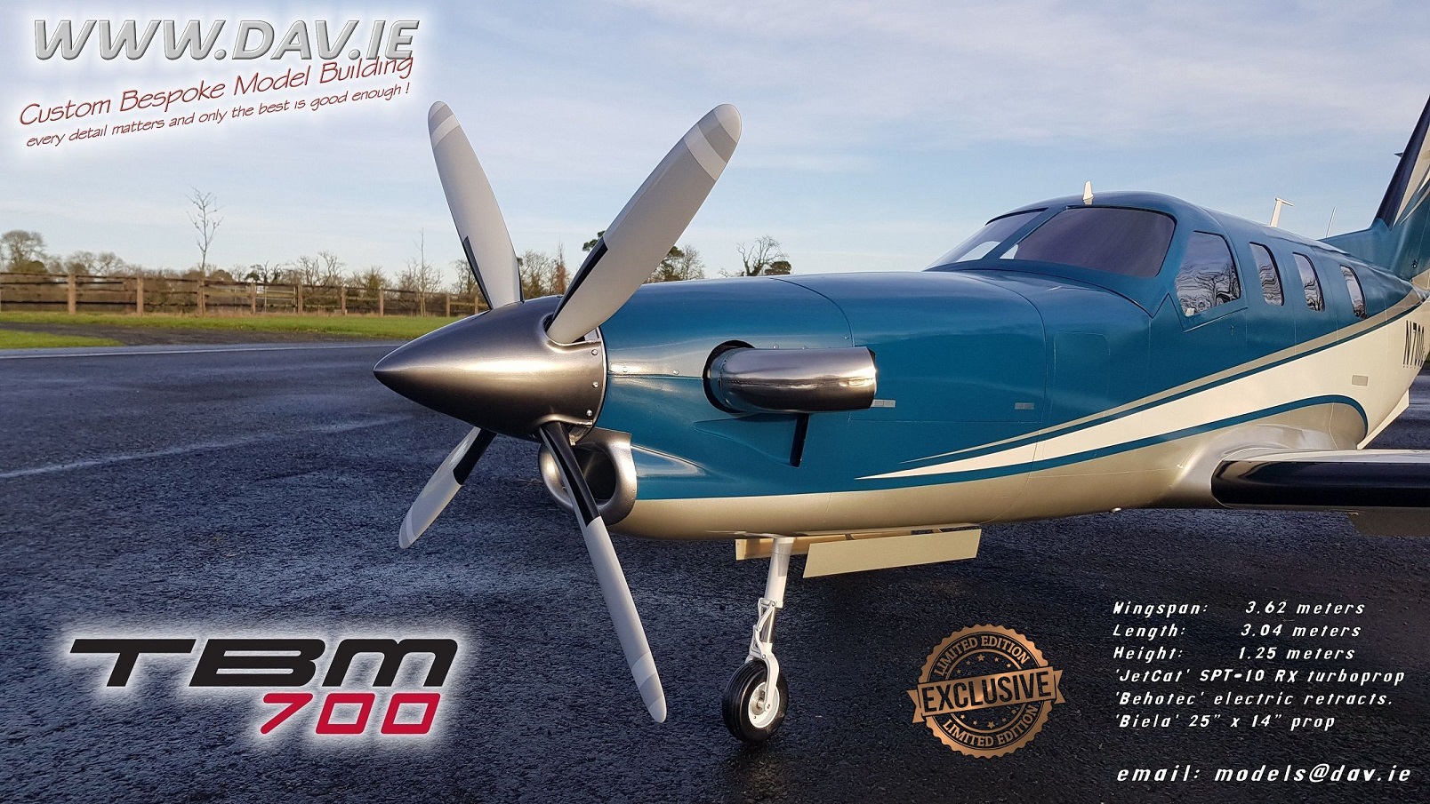 TBM 700 and 850 35% scale model built to order